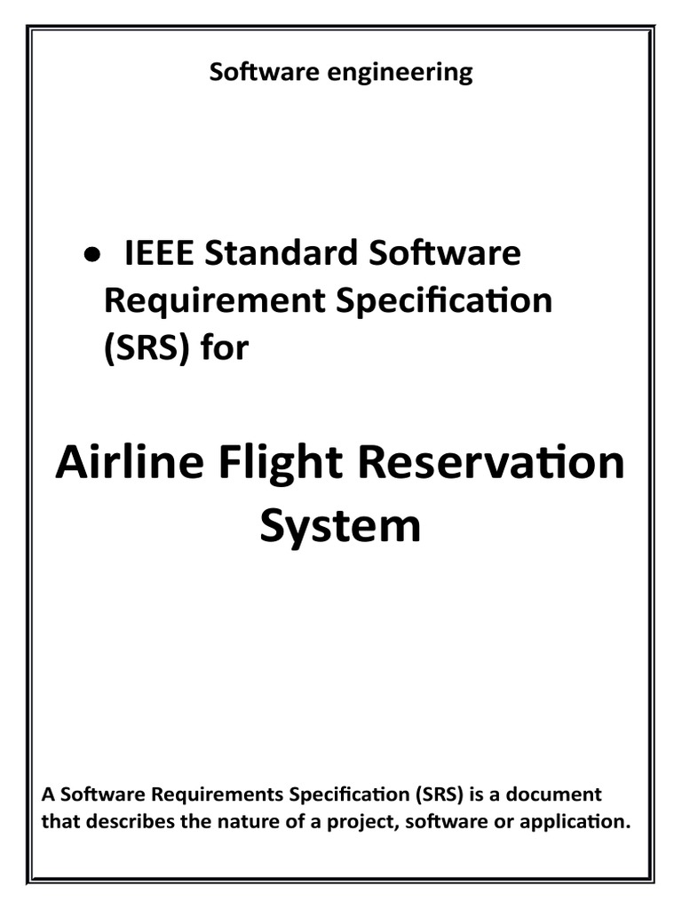 Airline Flight Reservation SRS Guide | PDF | Databases | World Wide Web