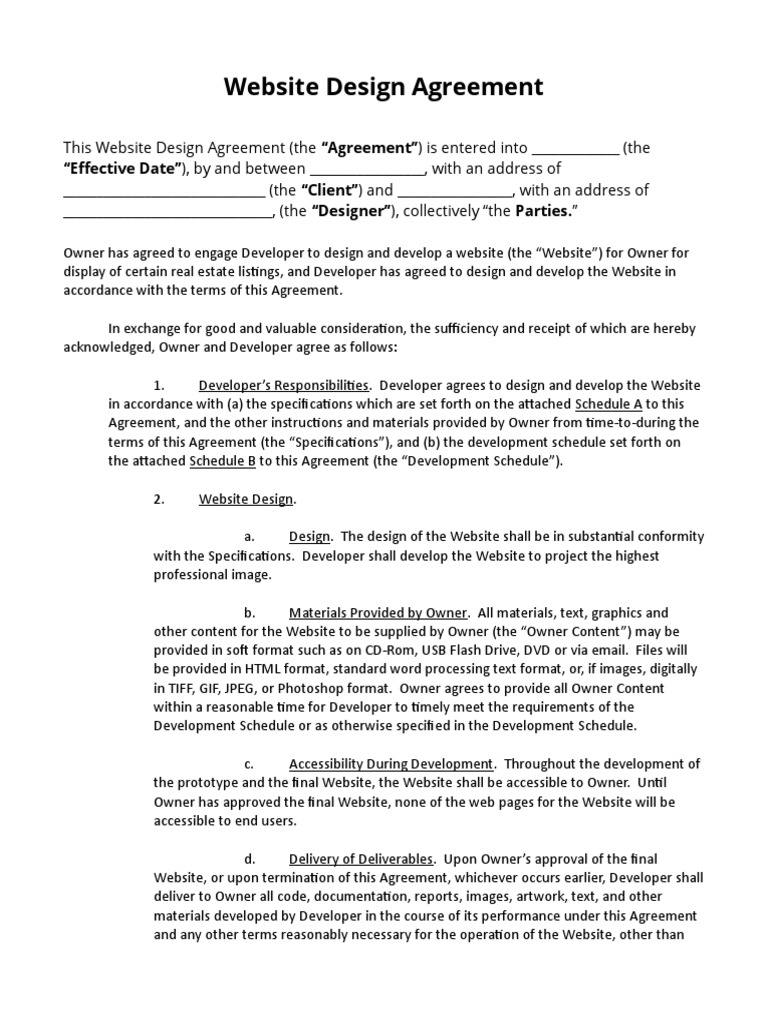 This Website Design Agreement | PDF | Trade Secret | Trademark
