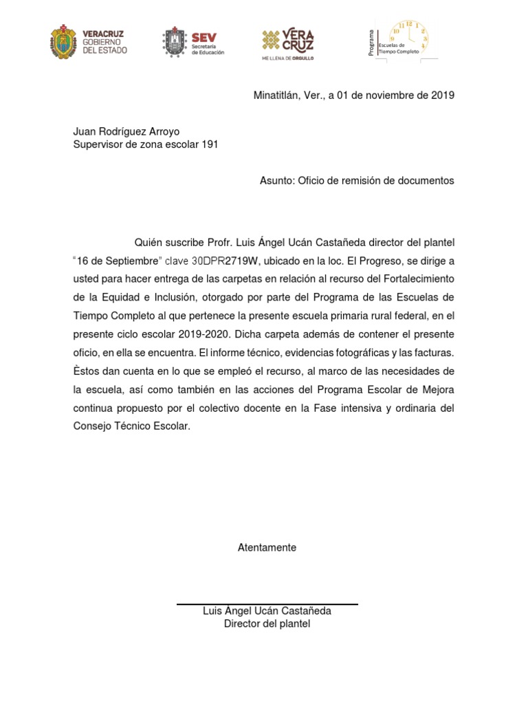 Copia De Oficio De Remision Pdf