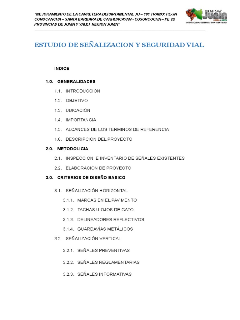 Señalizacion JU 101 ok.docx | PDF | La carretera | Color