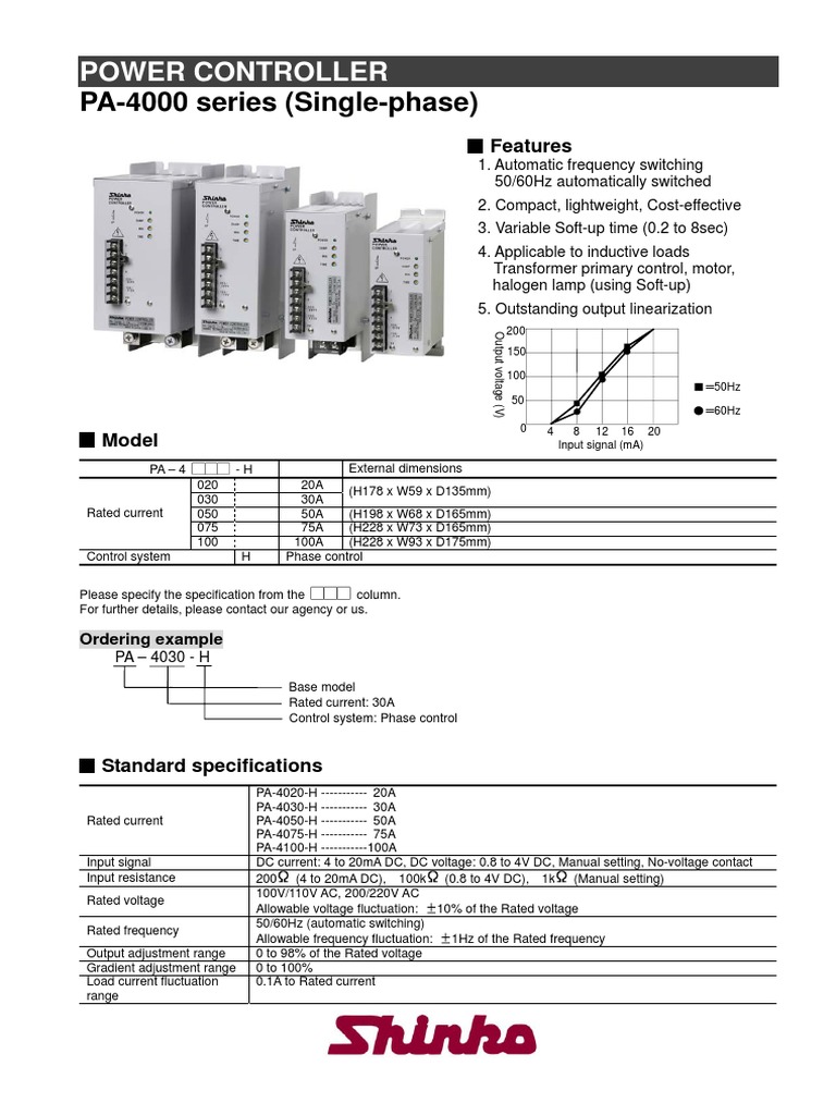 PA-4000 Series (Single-Phase) : Power Controller | Download Free PDF ...