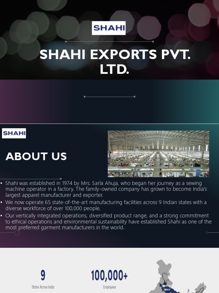 Shahi Exports PVT | PDF | Cotton | Textile Manufacturing