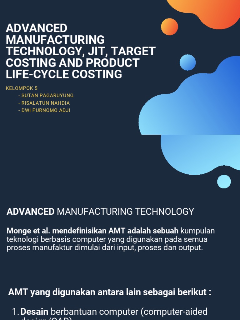 Advanced Manufacturing Technology, Jit, Target Costing and Product Life ...