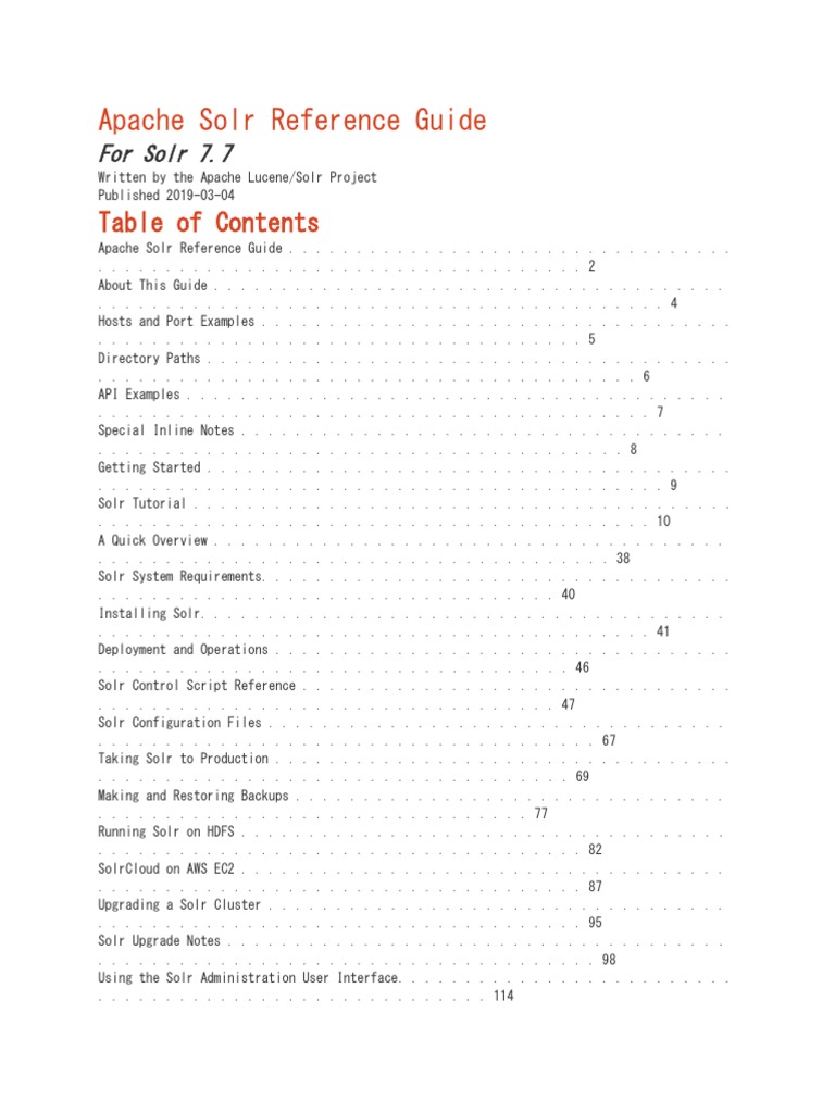 Apache Solr Reference Guide | PDF | Apache Solr | Search Engine Indexing