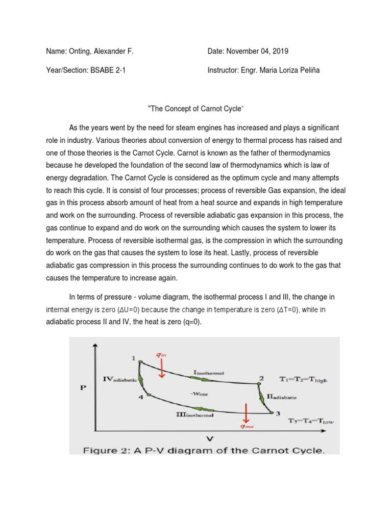 Carnot Cycle | PDF | Heat | Temperature