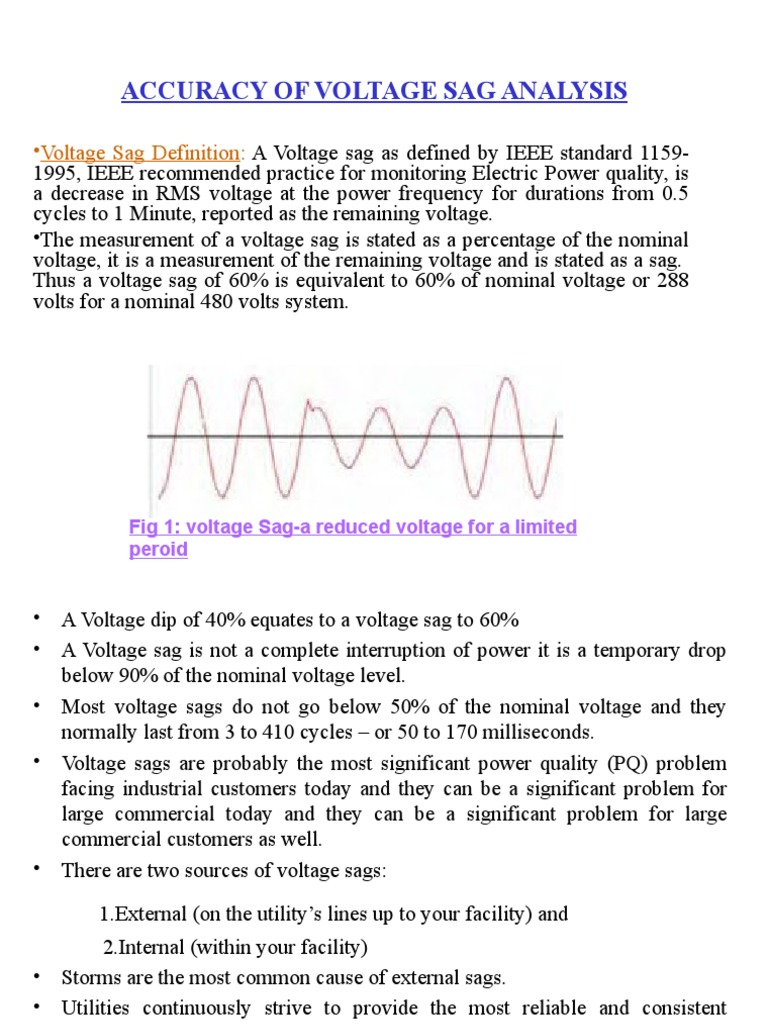 Accuracy of Voltage Sag Analysis | PDF | Electrical Substation | Power ...