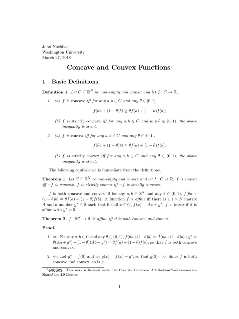 An In-Depth Examination of Concave and Convex Functions | PDF | Convex ...