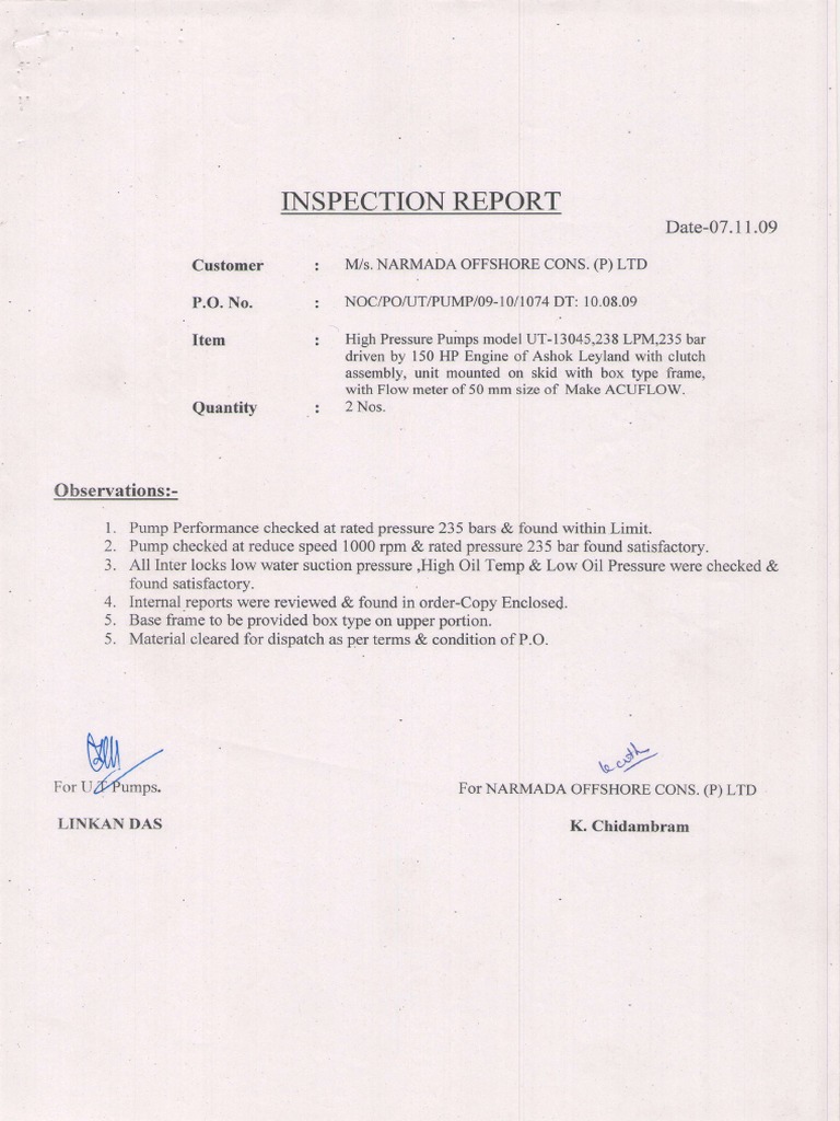 Inspection Report | PDF