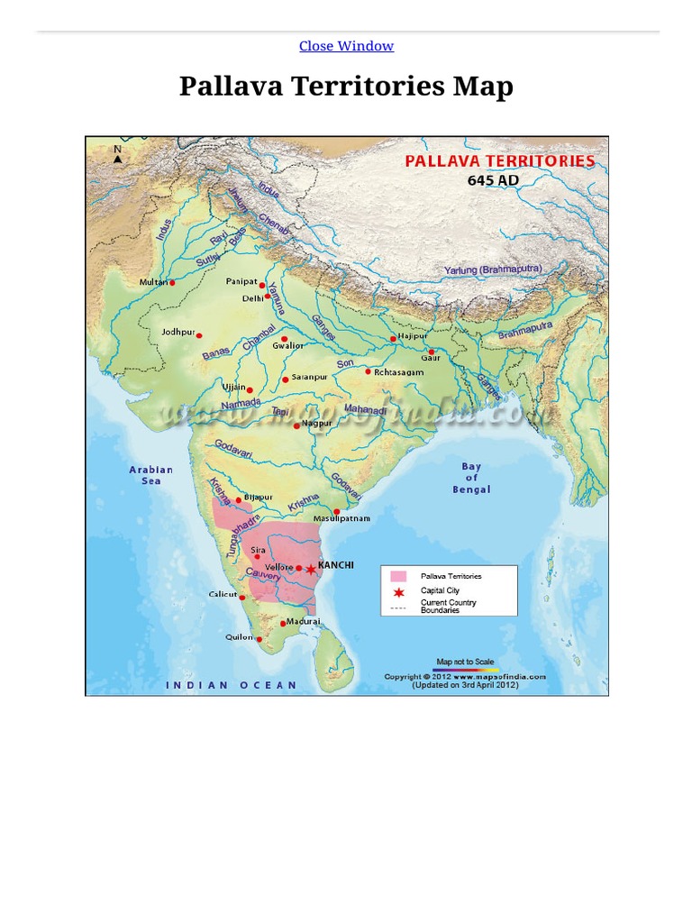 Maps of India Pallav Dynasty | PDF