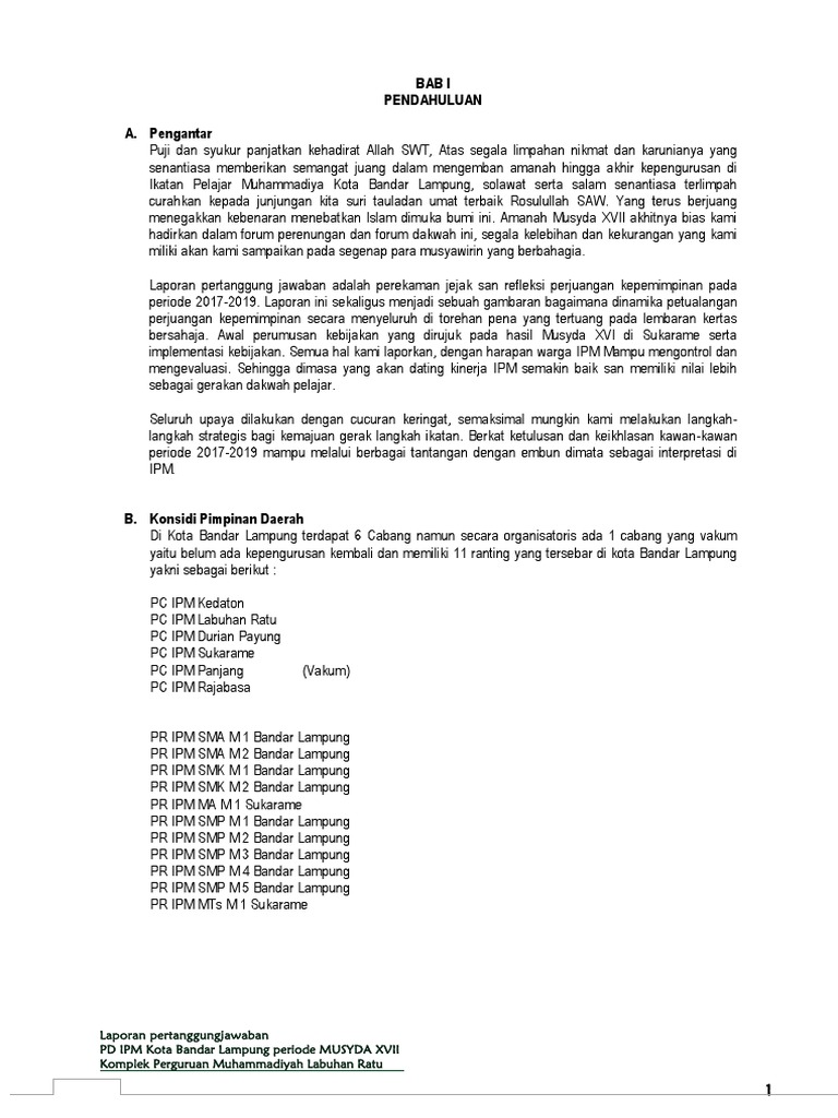 LPJ PD IPM Minus Program, Hambatan, Dan Kata Sambutan Setiap Bidang | PDF