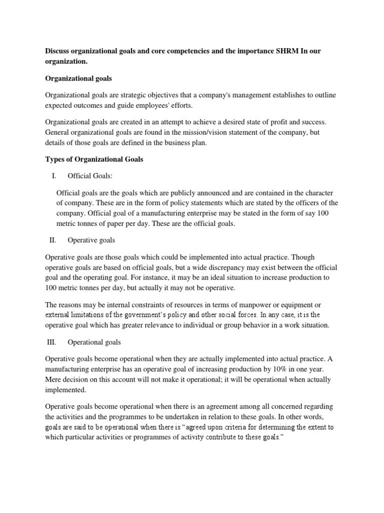 SHRM goals core competencies | PDF | Human Resource Management | Goal