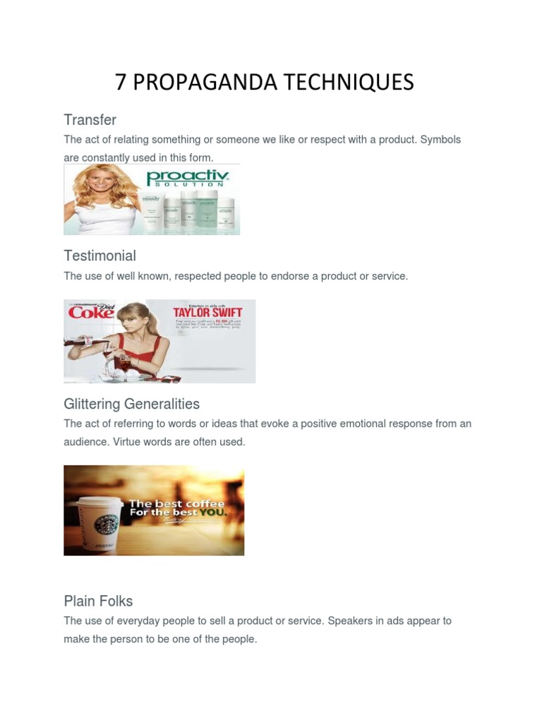 7 Propaganda Techniques: Transfer | PDF