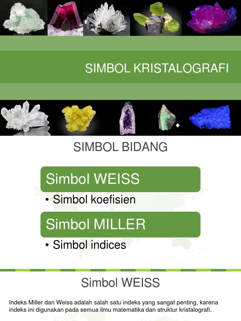 Simbol Kristalografi dan Indeks Miller | PDF | Metode & Bahan Ajar