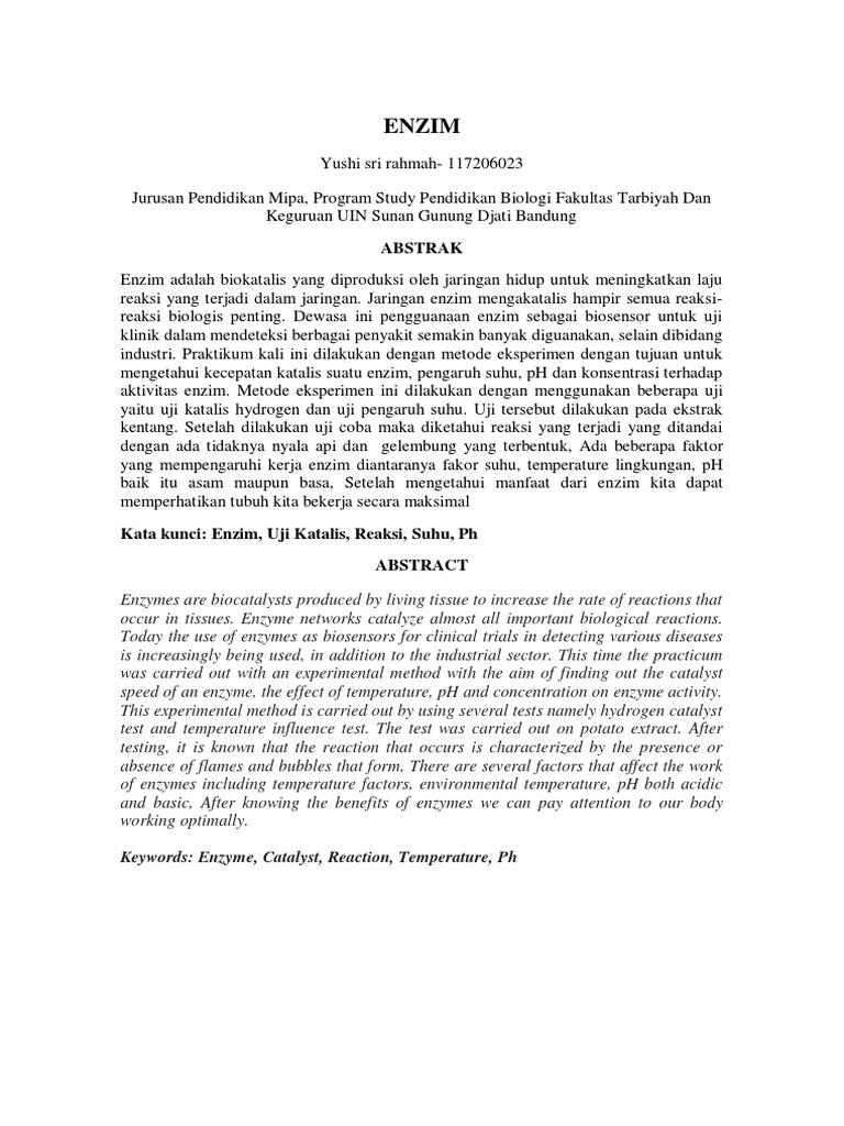Laporan Enzim | PDF