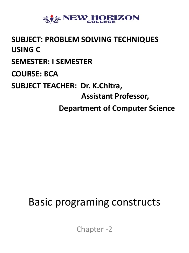 Basic Programing Constructs PDF | PDF | C (Programming Language) | Subroutine