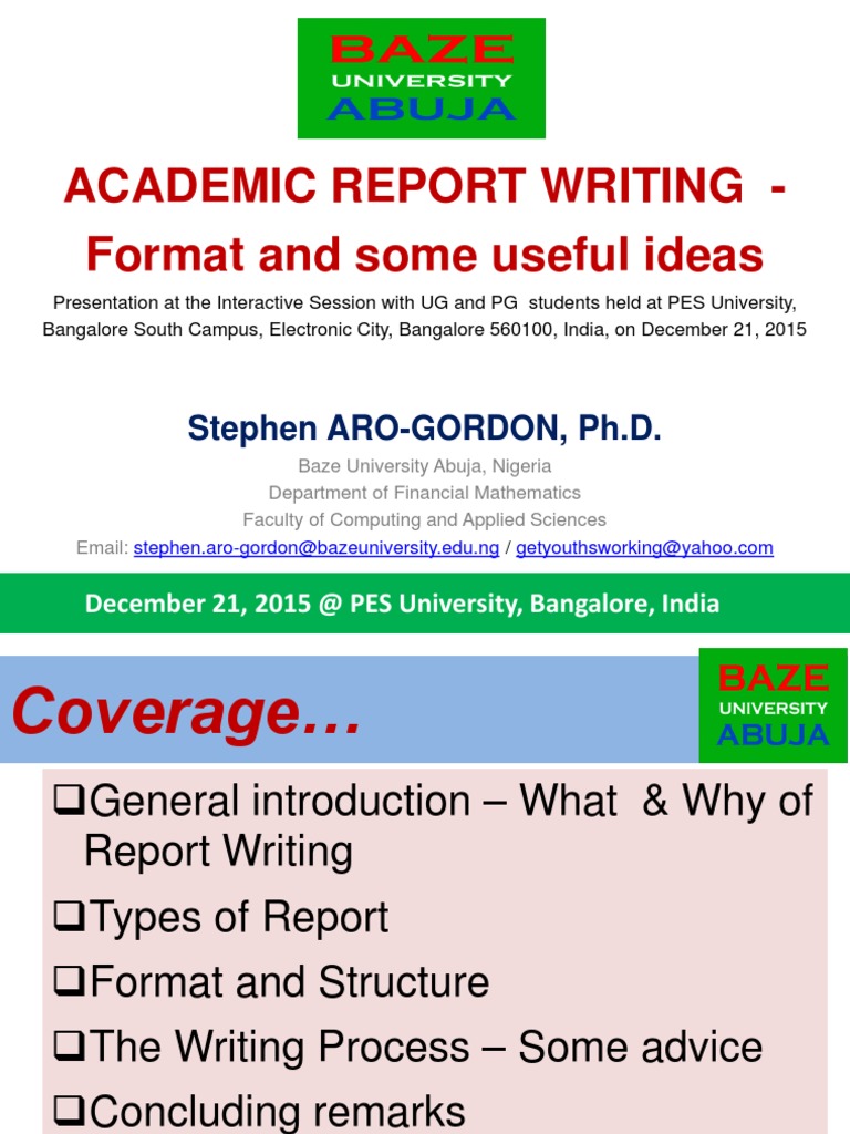 Academic Report Writing | Download Free PDF | University | Abstract ...