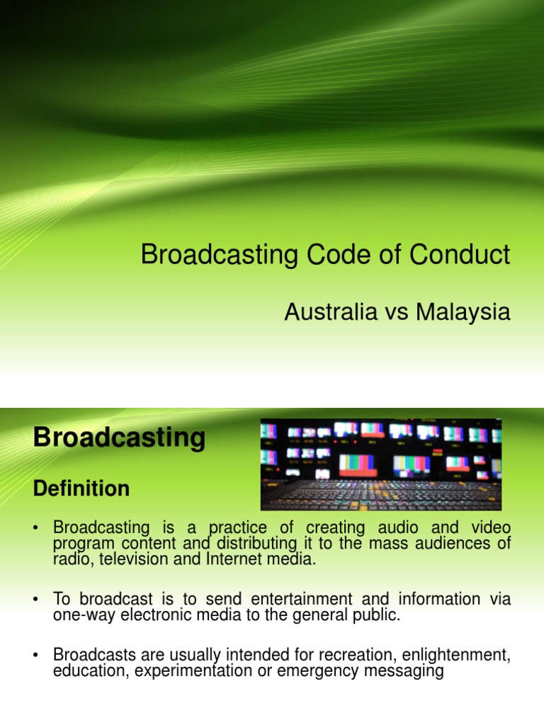 Broadcasting Code of Conduct: Australia Vs Malaysia | PDF ...