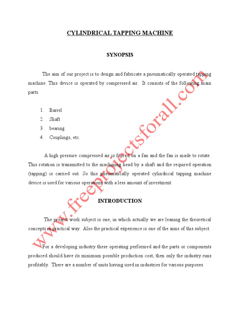 Cylindrical Tapping Machine 6000 | PDF | Machines | Pneumatics