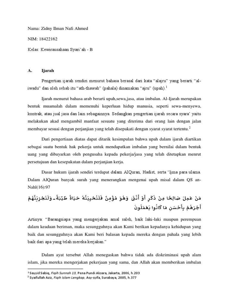 Konsep Ijarah dalam Islam | PDF | Hukum