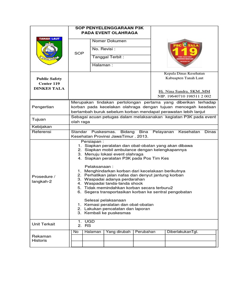 Sop p3k Kegiatan | PDF