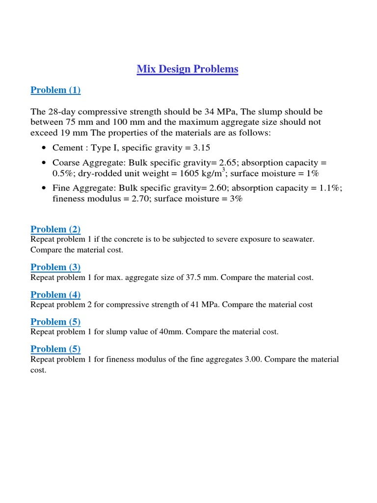 Concrete Mix Design Challenges | PDF