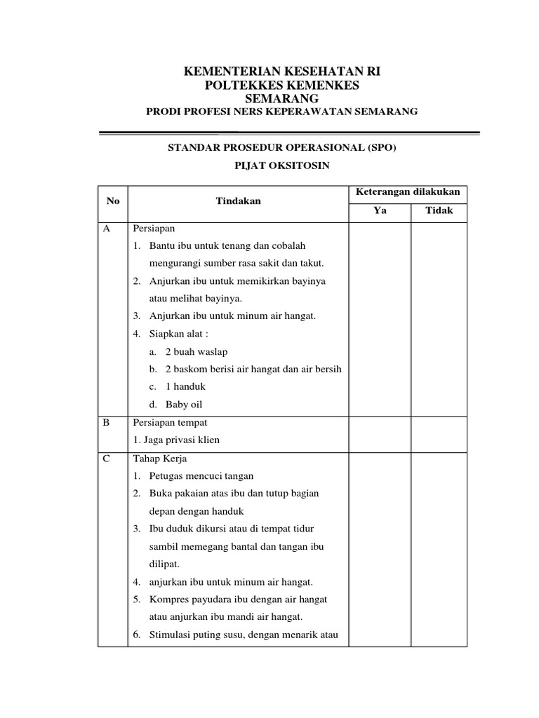 Sop Pijat Oksitosin | PDF