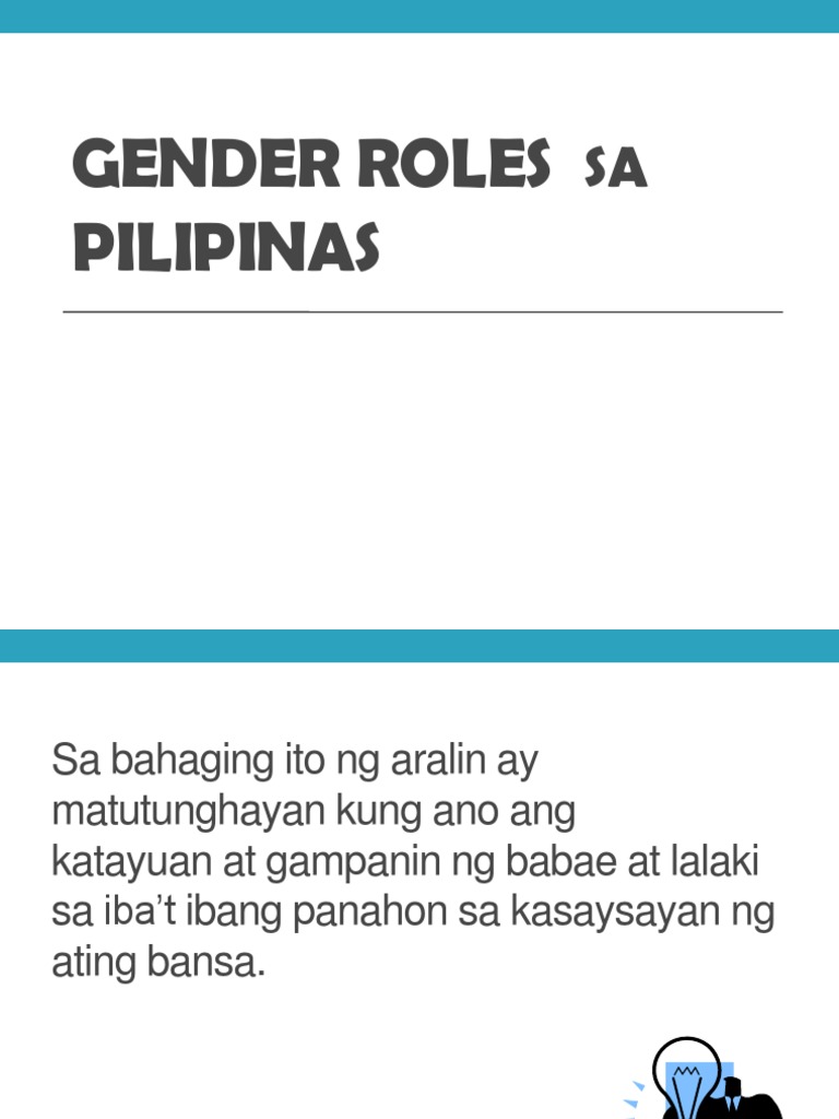 Gender Roles Sa Pilipinas | PDF