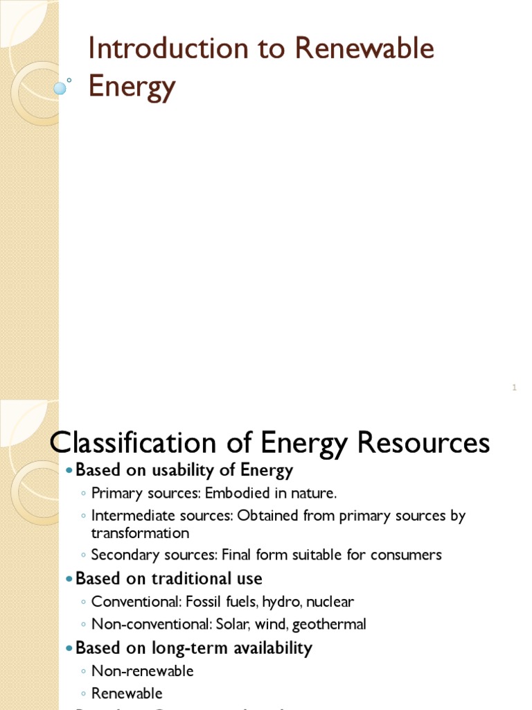 Introduction To Renewable Introduction To Renewable Energy Energy | PDF ...