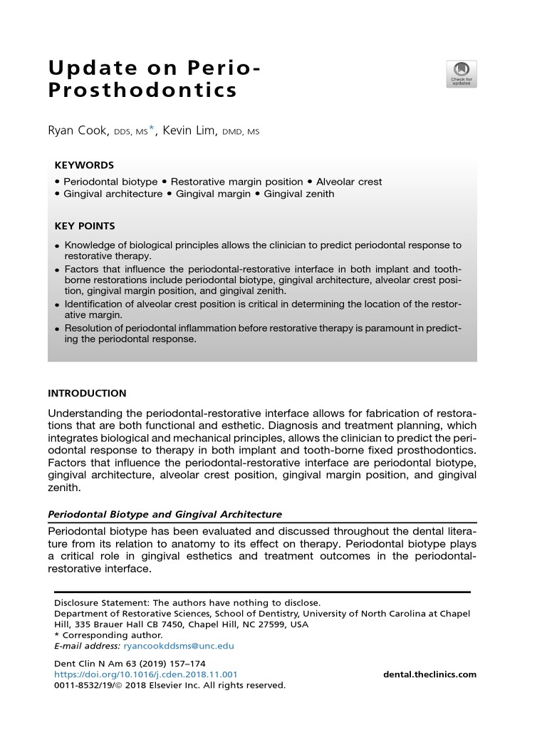 Management of Perio Prostho Situations in Dentistry | PDF ...
