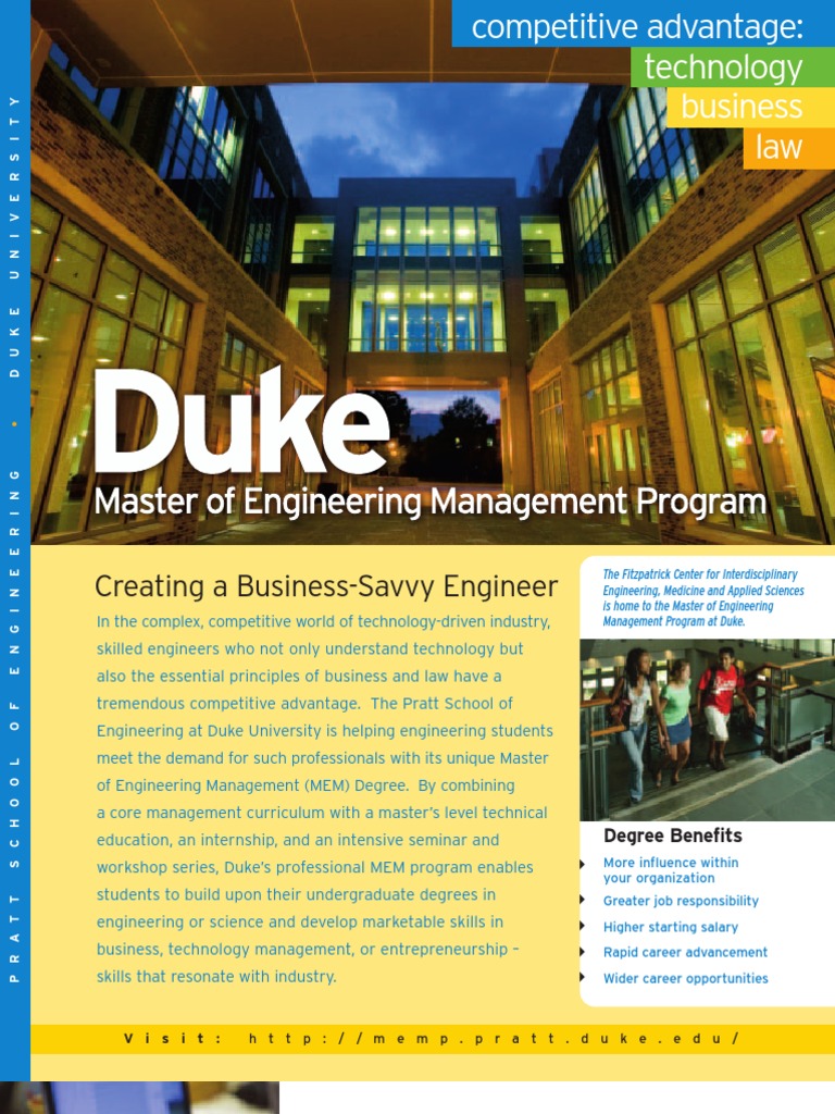 MEM Brochure | PDF | Duke University | Curriculum