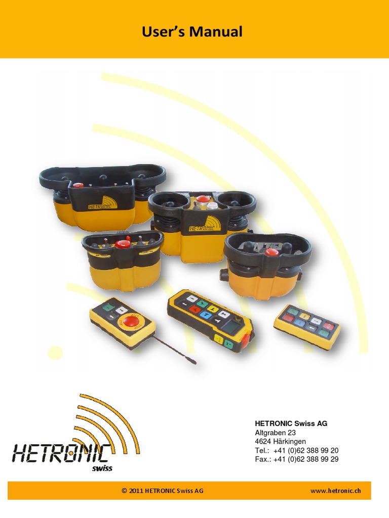 User's Manual: 1 © 2011 HETRONIC Swiss AG WWW - Hetronic.ch | PDF ...