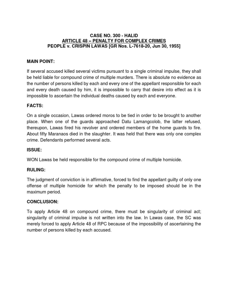 Case Digest | PDF | Murder | Crime & Violence