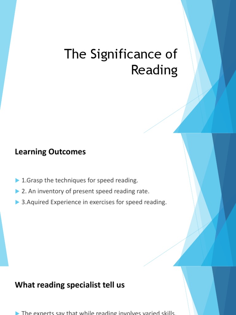 The Significance of Reading Maine | PDF | Speed Reading | Reading ...