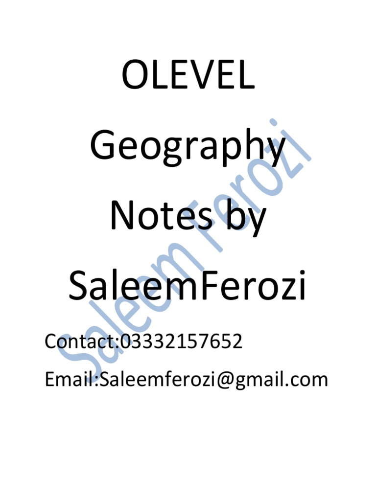 Olevel Geography Notes by Saleemferozi: Contact:03332157652 | PDF ...