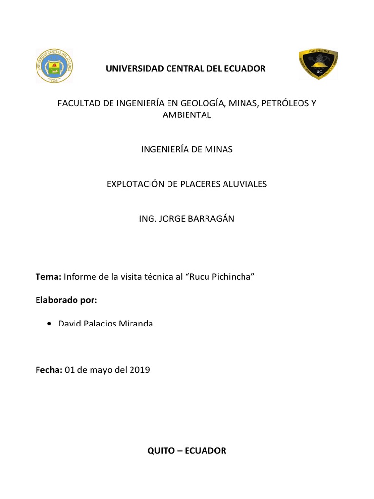 Informe Rucu Pichincha | PDF | glaciar | Geomorfología