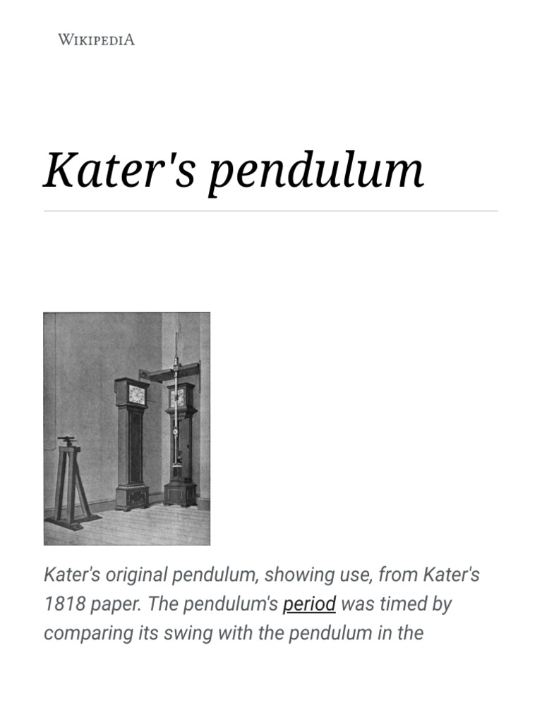Kater's Pendulum: Gravity Measurement Tool | PDF | Pendulum | Mechanics