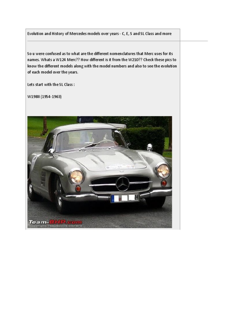 Evolution and History of Mercedes Models Over Years | Luxury Motor ...