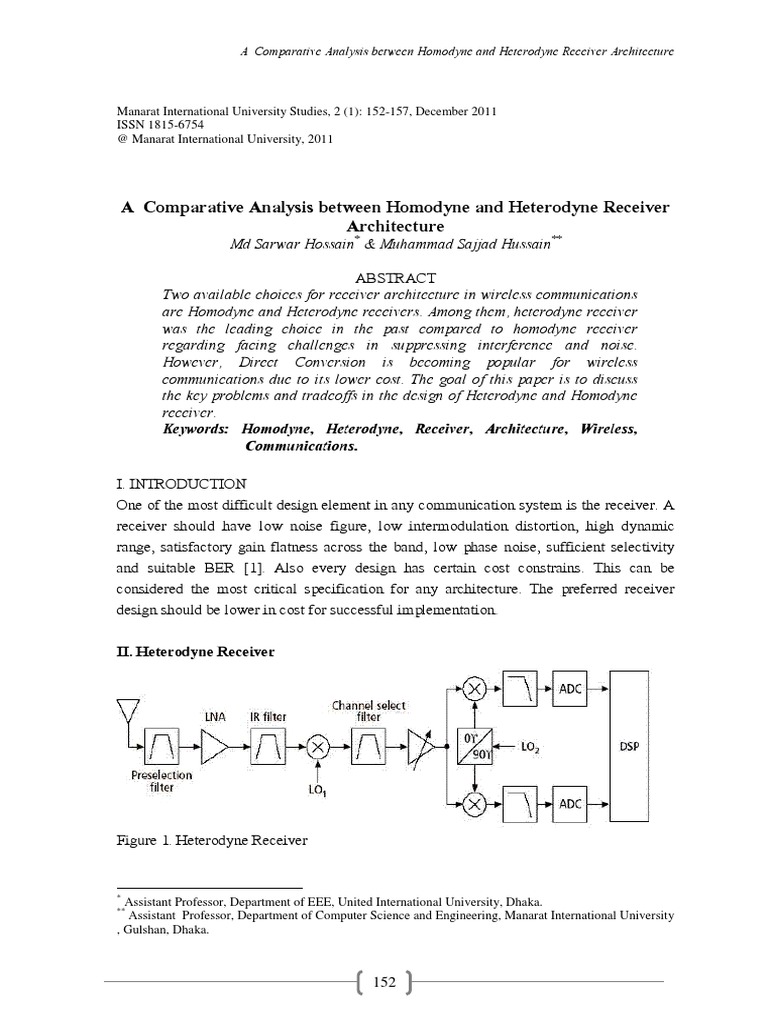 Heterodyne and Homodyne Receivers | PDF | Distortion | Filter (Signal ...