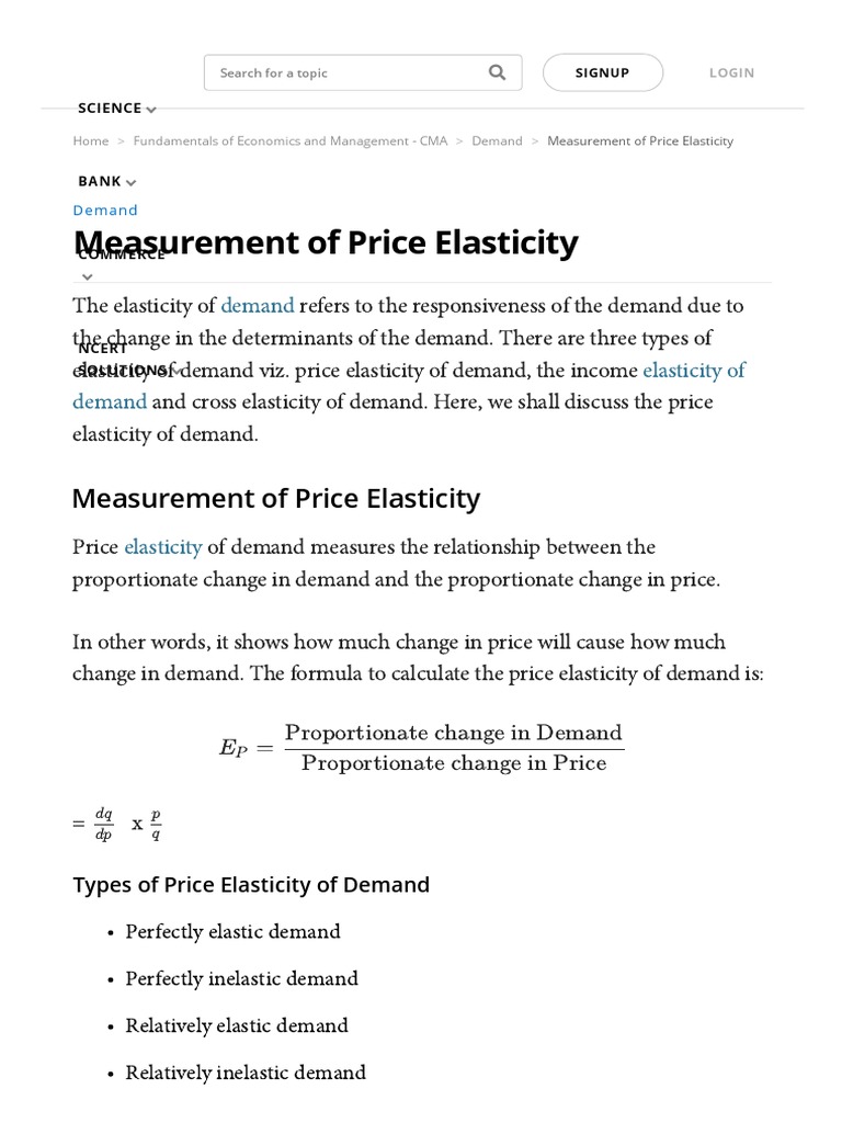 Price Elasticity - Formula and Types of Price Elasticity of Demand ...
