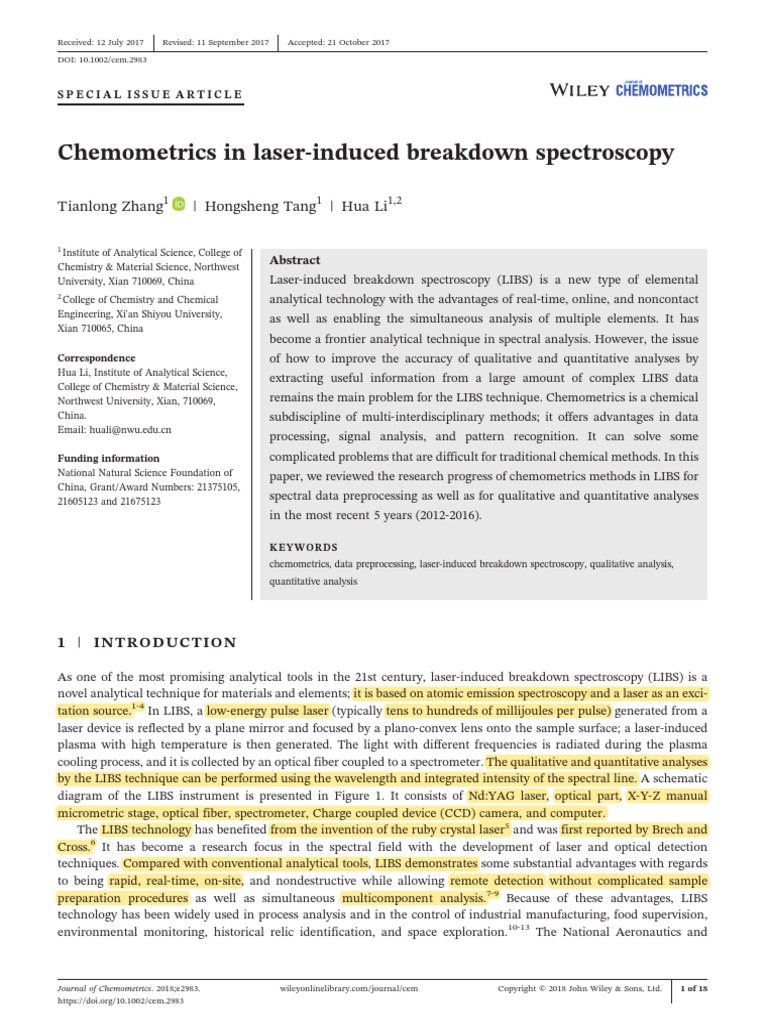 Chemometrics in LIBS | PDF | Chemometrics | Statistical Classification