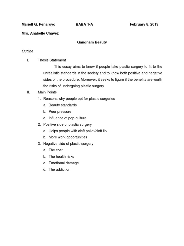 Argumentative Plastic Surgery | PDF | Plastic Surgery | Surgery