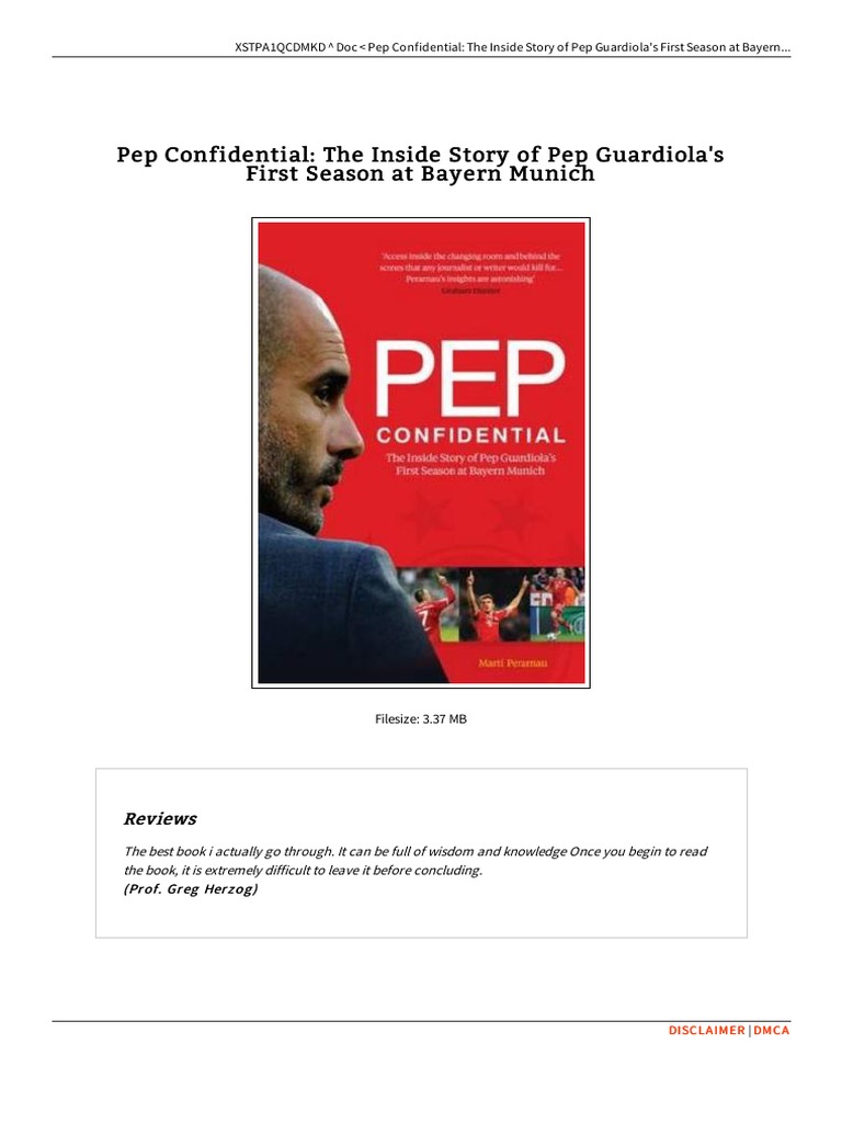 Book Pep Confidential The Inside Story of Pep Guardio | PDF ...
