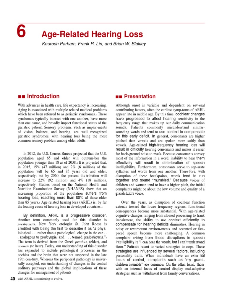 Sataloff Chs 6-11 - 2 | PDF | Hearing Loss | Twin