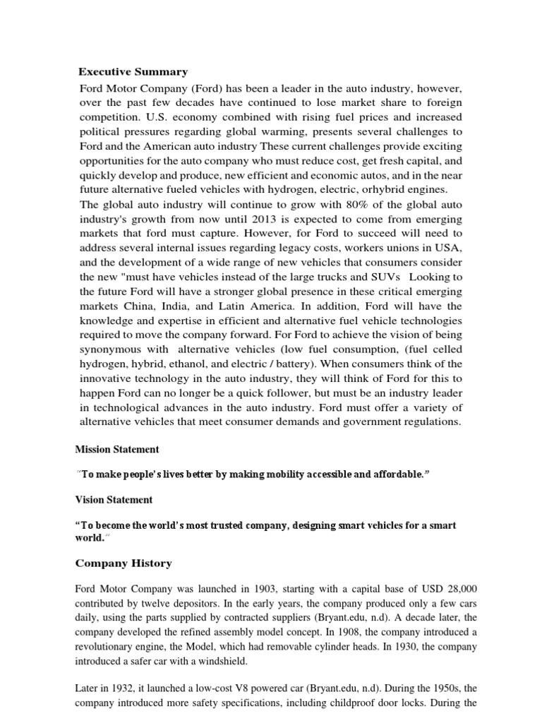 Executive Summary | PDF | Nissan | Car