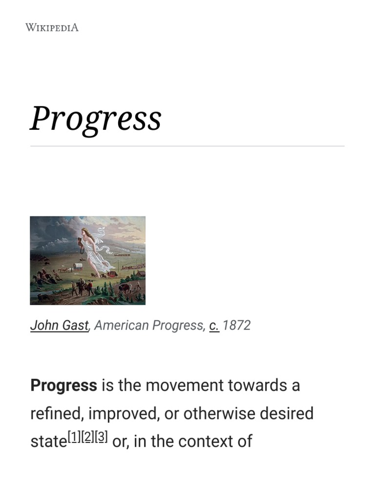 Progress: Progress Is The Movement Towards A | PDF | Philosophical ...