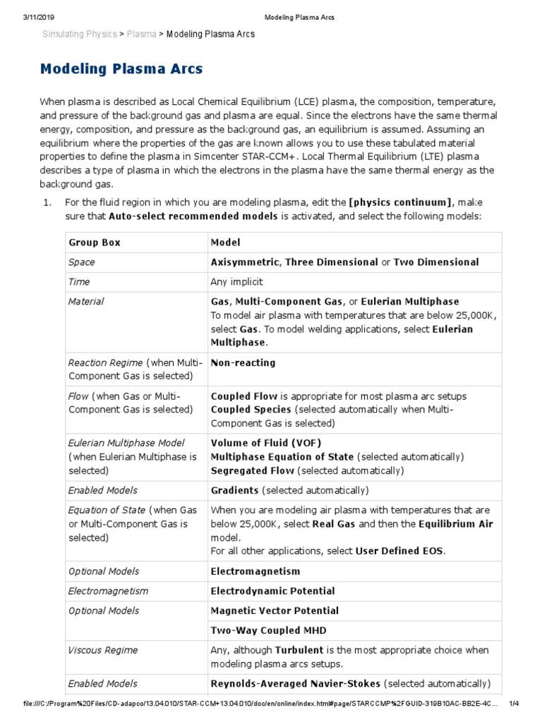 Modelling Plasma Arcs For Electrical Simulations | PDF | Plasma ...