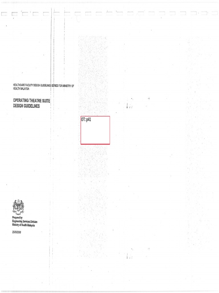 Operating Theatre Suite Design Guidelines by KKM | PDF