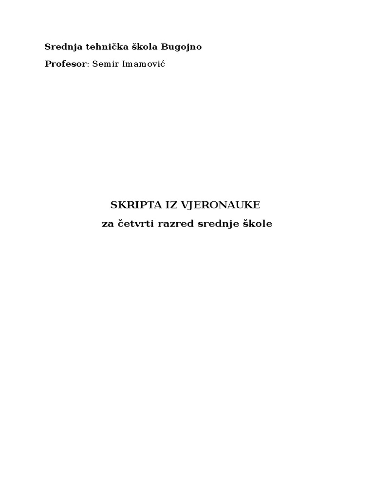 Skripta Za IV Razred - I Dio | PDF