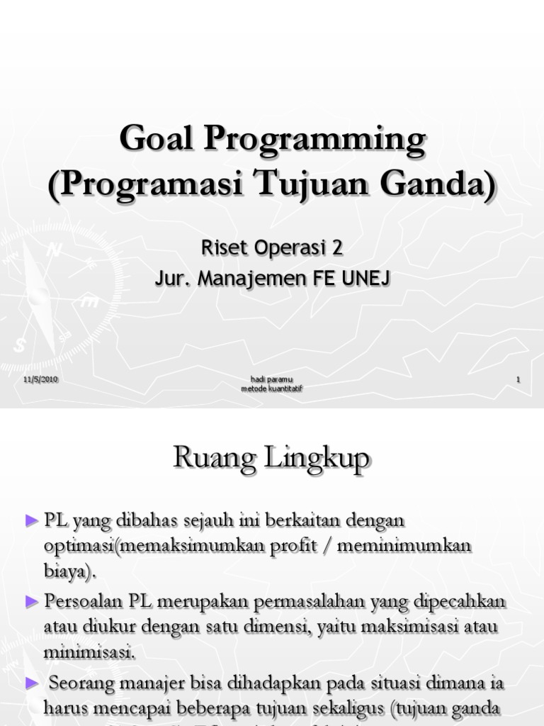 Goal Programming | PDF