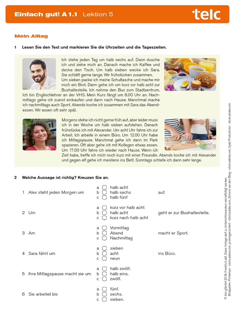 Lektion5 A1.1 Lesetext Einfach Gut | PDF